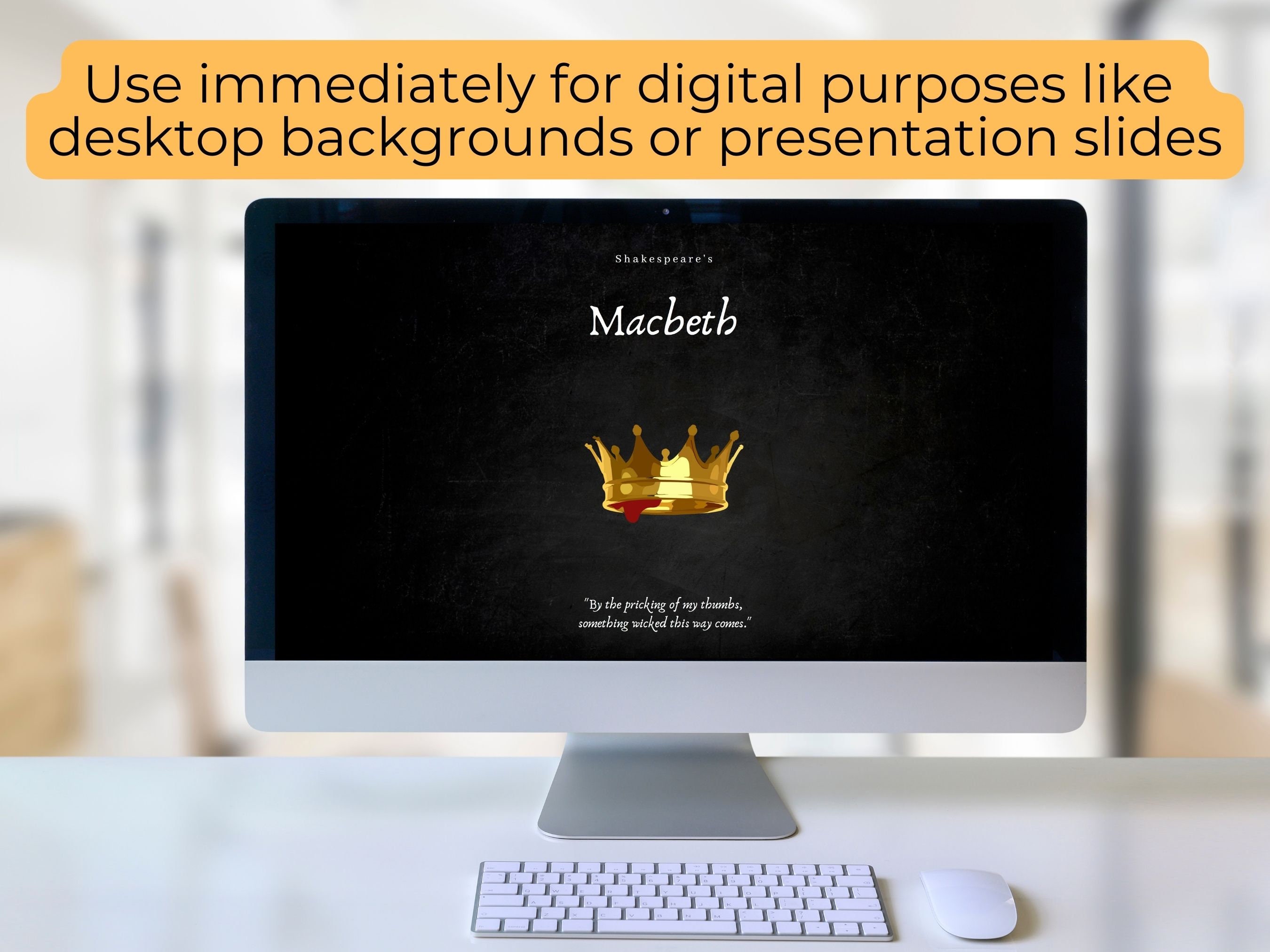 Macbeth Poster, Printable Wall Art, Book Poster, Classroom Decor ...