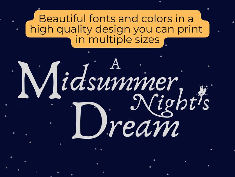 A Midsummer Night's Dream | Shakespeare | Printable Wall Art | Book ...