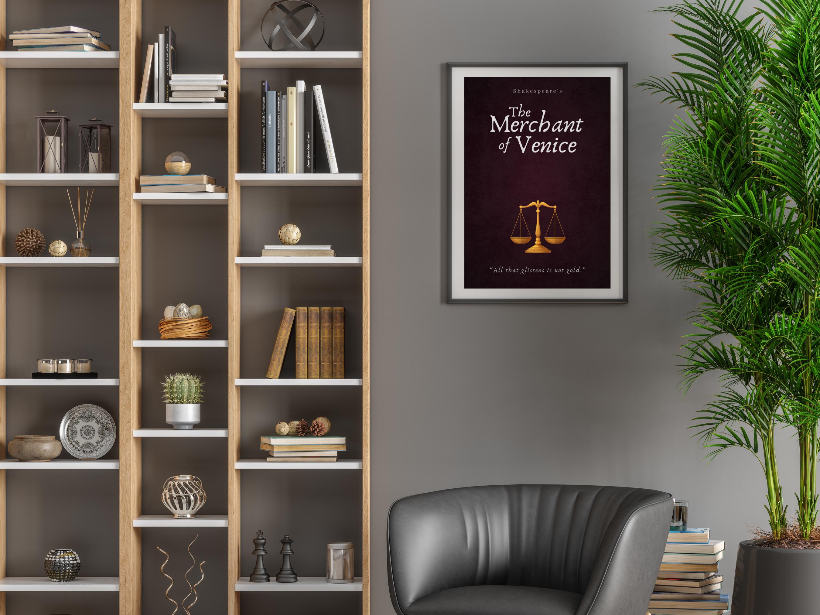 The Merchant of Venice Poster | Printable Wall Art | Book Poster ...