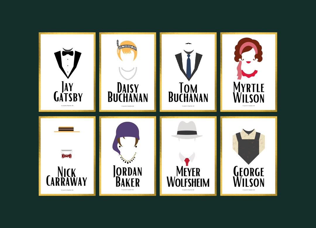 Great Gatsby Character Cards | Classroom Decor Bundle - Etsy
