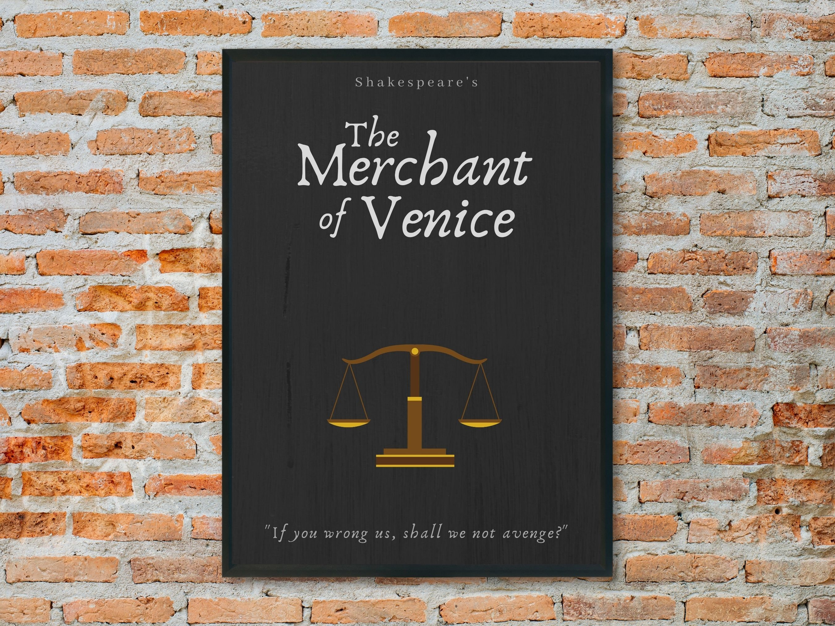 The Merchant of Venice Poster, Printable Wall Art, Book Poster ...