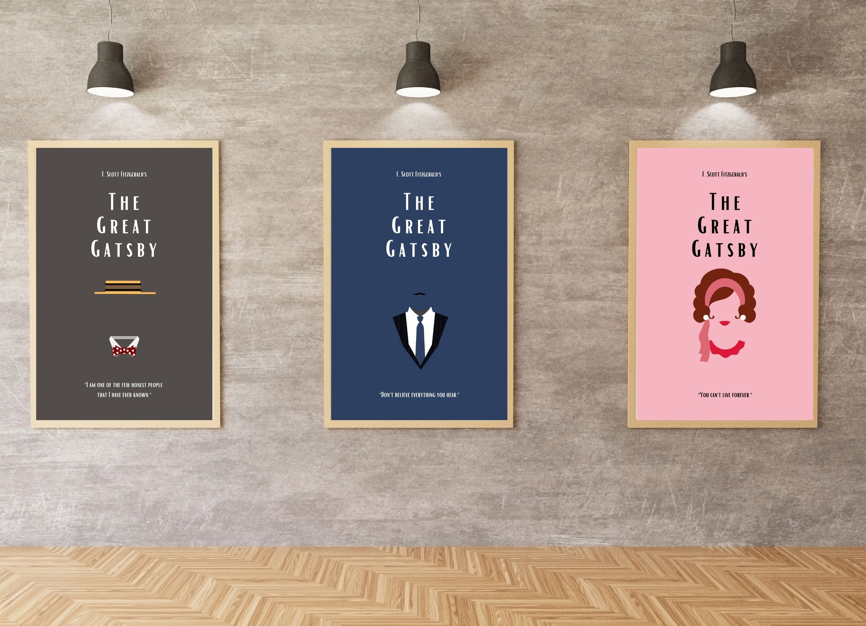 The Great Gatsby Character Posters, Printable Wall Art, Book Poster ...
