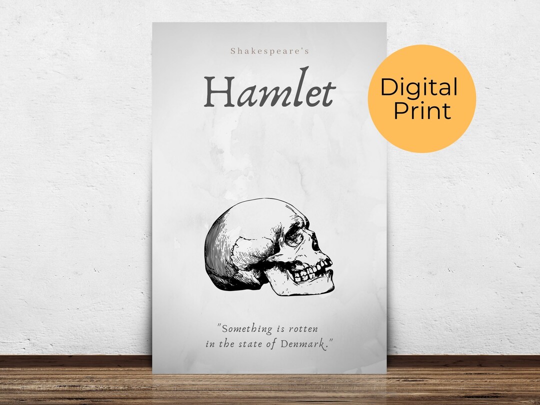 Hamlet Poster, Shakespeare, Printable Wall Art, Book Poster, Classroom ...