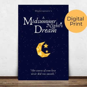 A Midsummer Night's Dream Shakespeare Printable Wall Art, Book Poster ...
