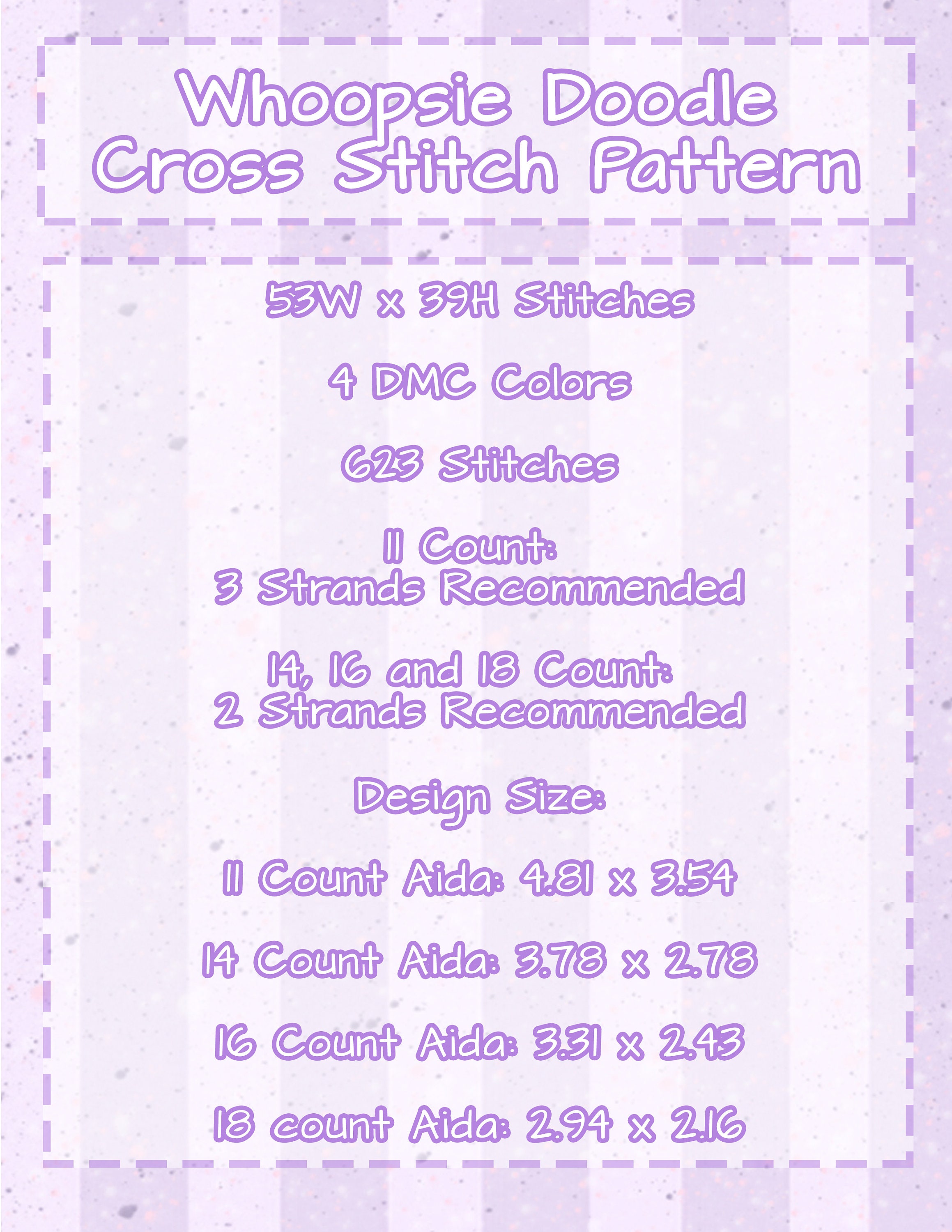 D20/D1 Whoopsie Doodle Digital PDF Cross Stitch Pattern - Etsy