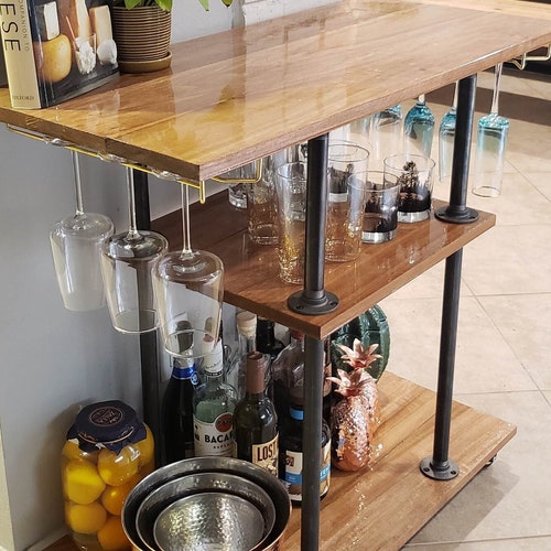 Industrial Rustic Bar Cart - Etsy