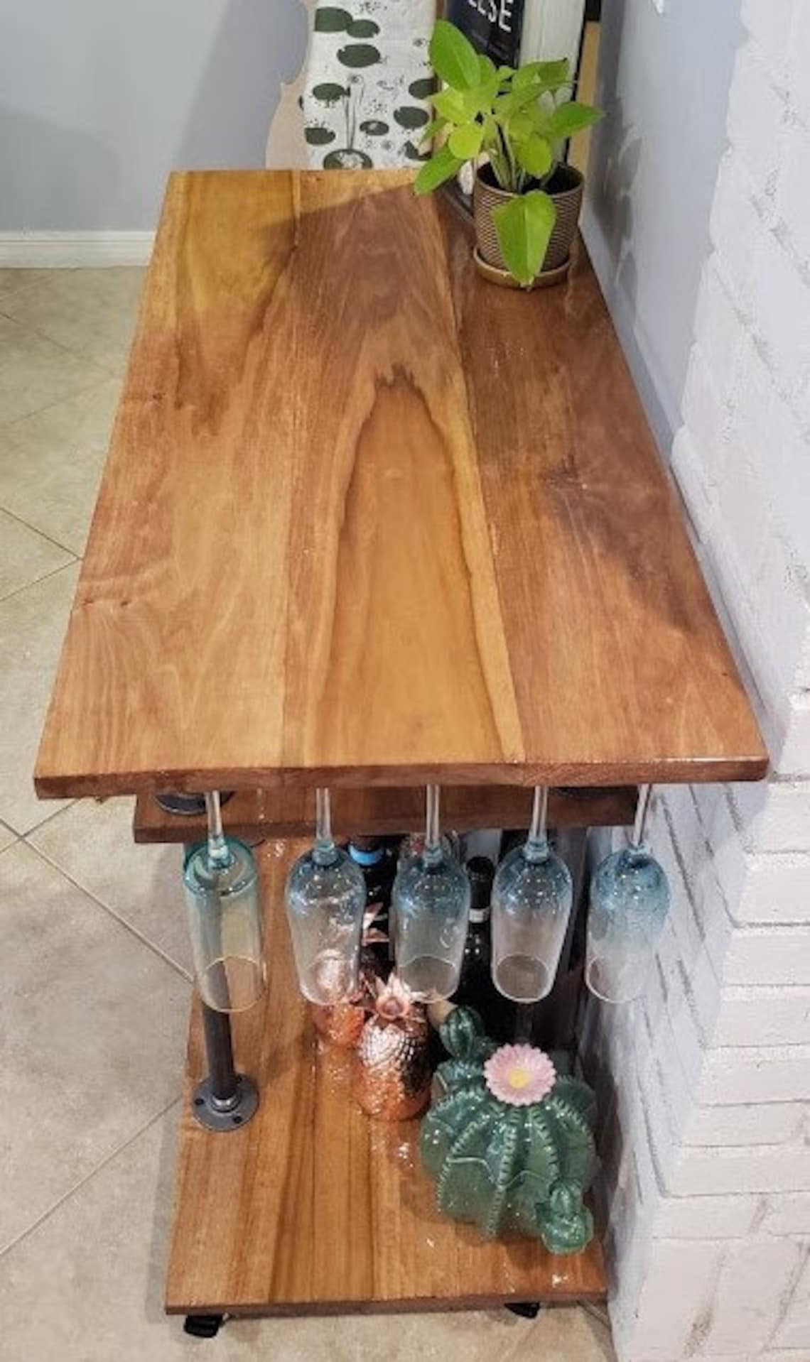 Industrial Rustic Bar Cart - Etsy