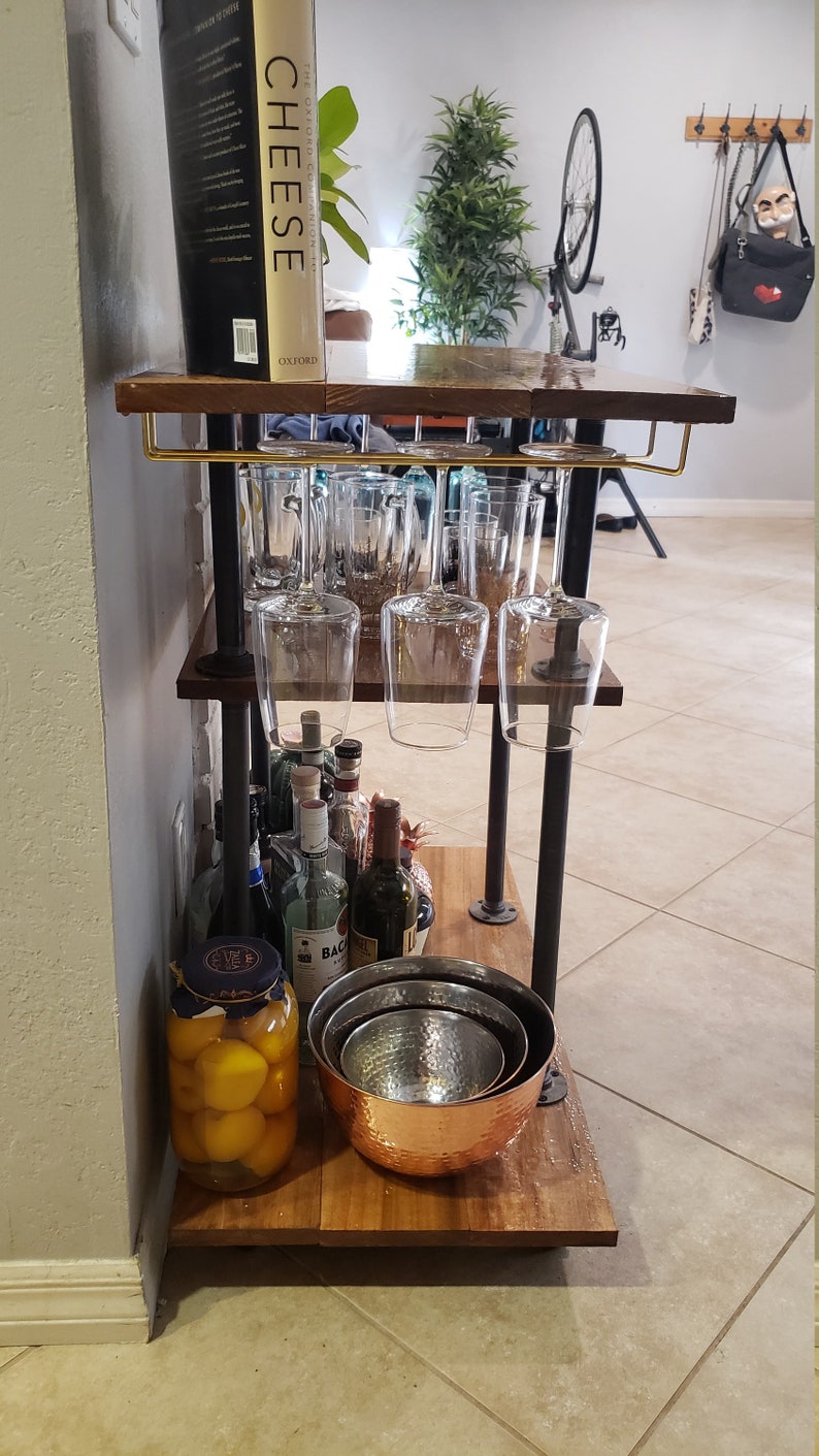 Industrial Rustic Bar Cart - Etsy