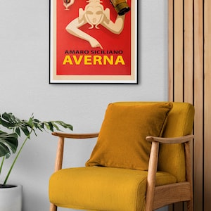 Amaro Siciliano Averna Digital Vintage Food&drink Poster Bar Decor ...