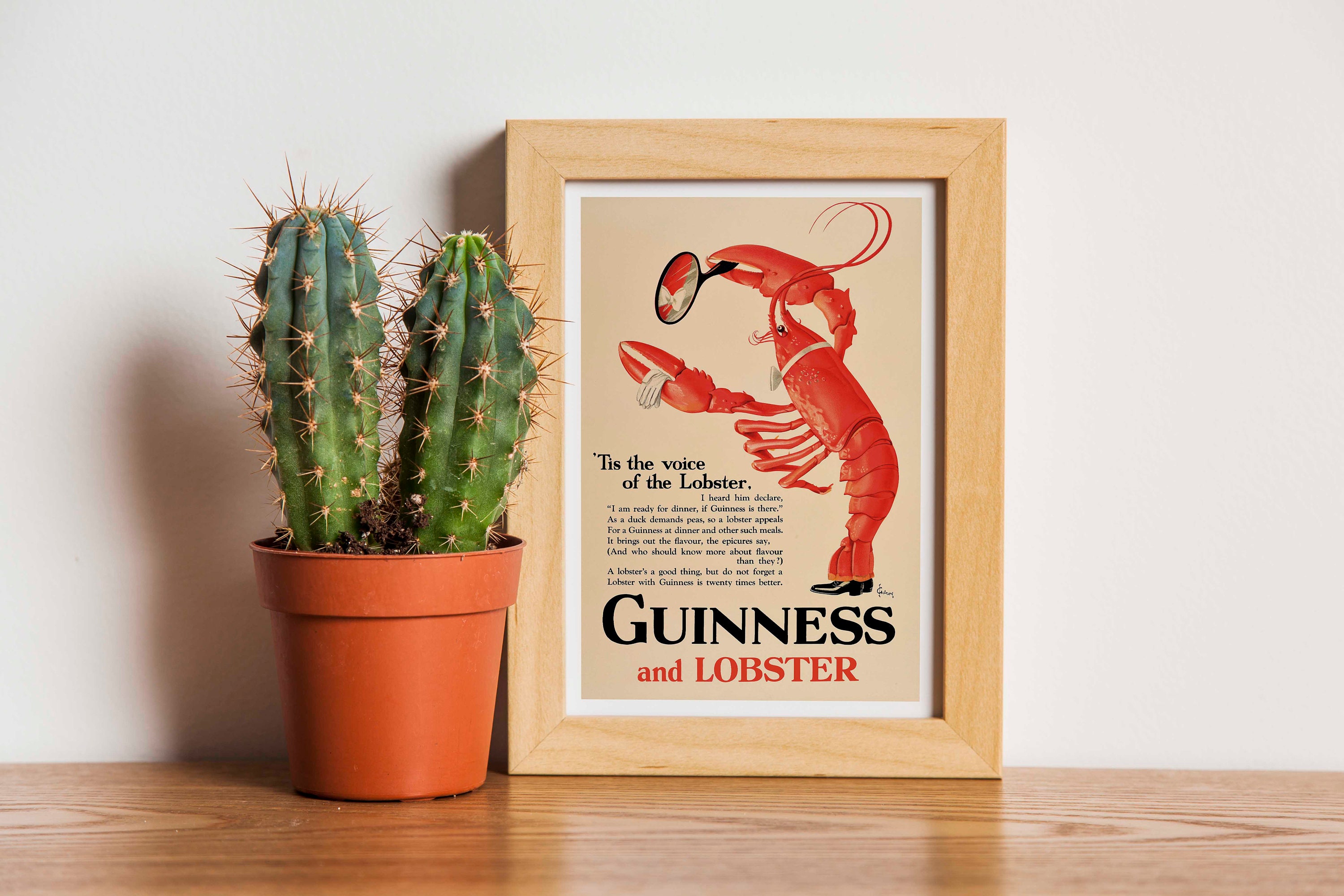 Guinness Digital Poster Guinness Lobster Download Vintage Canvas Retro ...