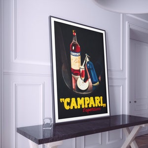 Vintage Campari Liqueur Poster: Retro French Alcohol Label Art - Etsy