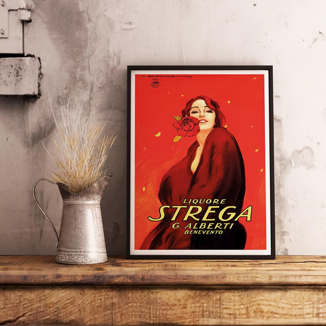 Liquore Strega Vintage Poster: Art Nouveau Italian Advertising - Etsy