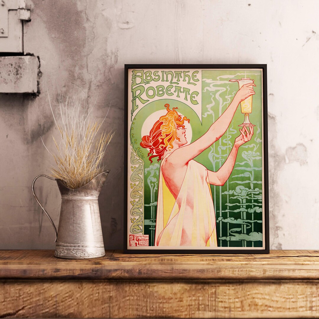 Alphonse Mucha Absinthe Robette Poster: Vintage Art Nouveau Print ...