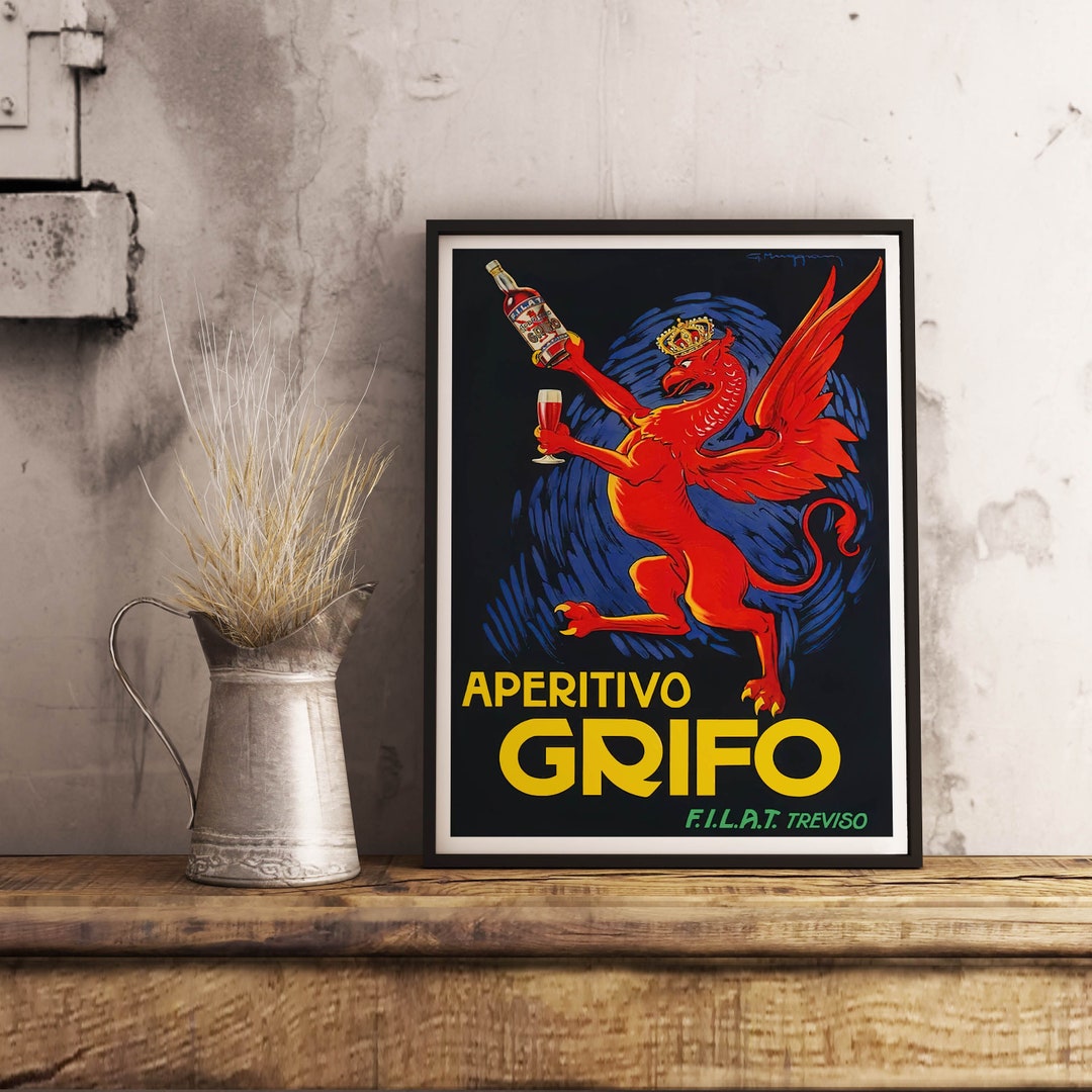 Aperitivo Grifo Vintage Food&drink Poster - Retro Printable Poster ...