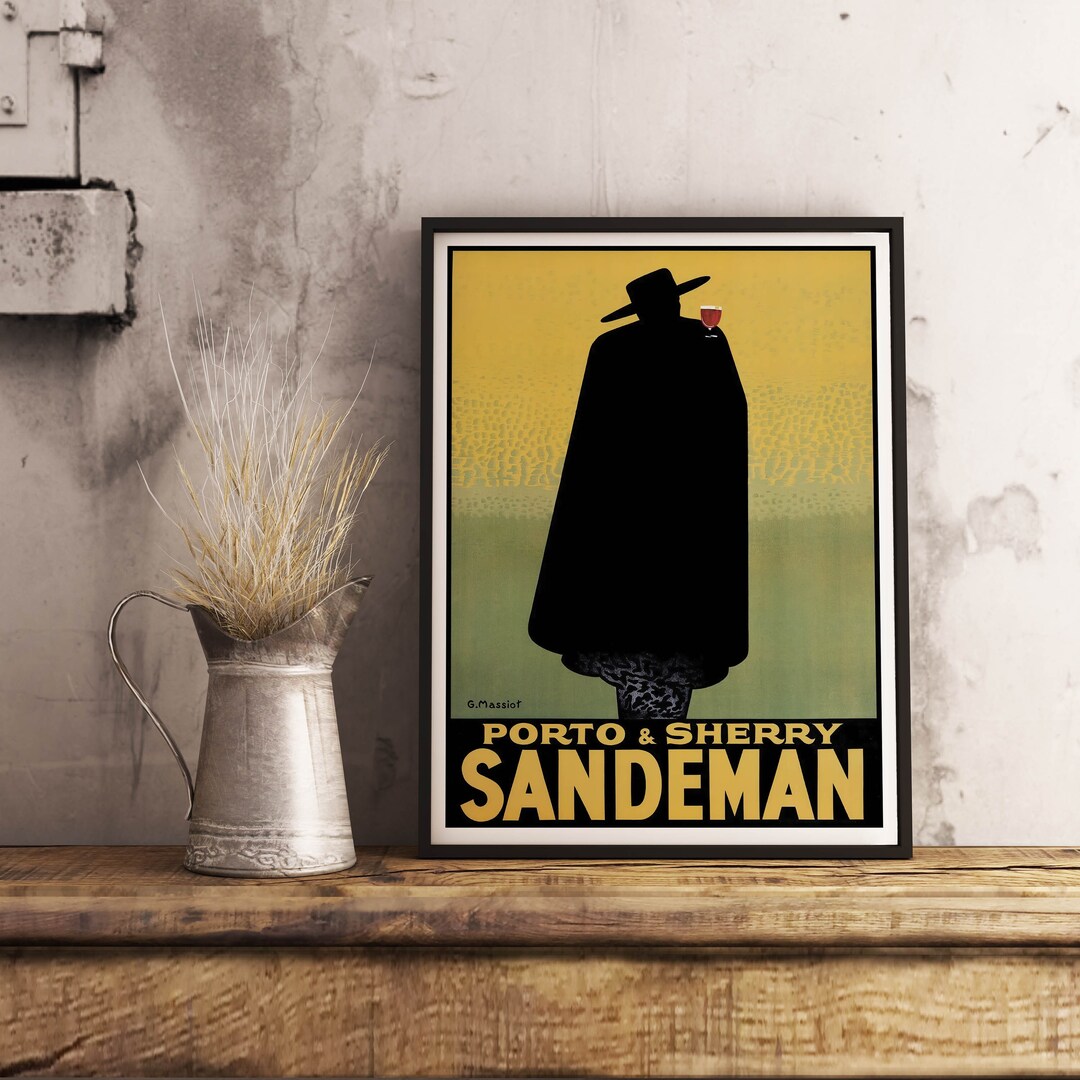 Sandeman Porto Sherry Vintage Poster: Retro Bar Decor Print - Etsy