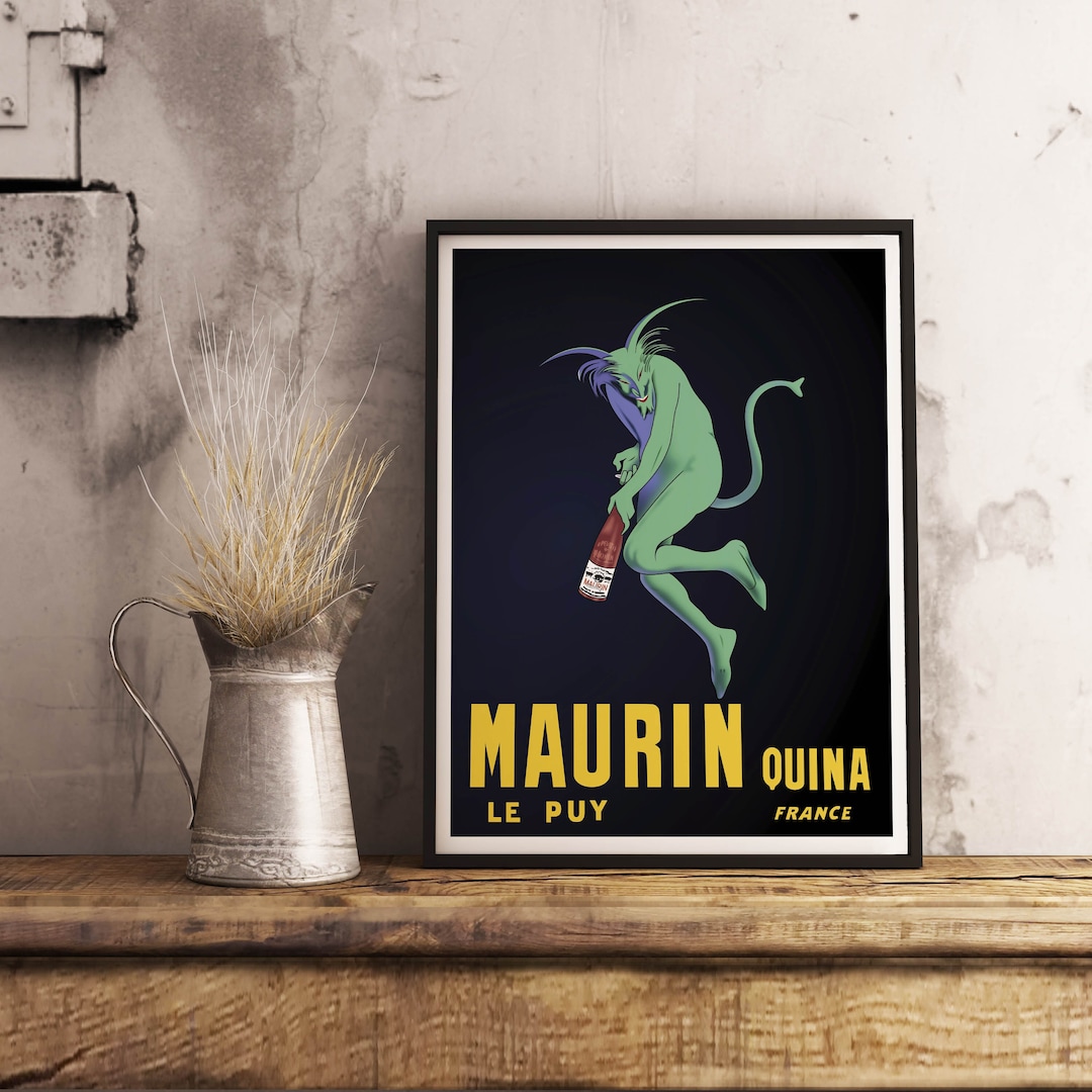 Maurin Quina Canvas Print: Leonetto Cappiello Vintage Bar Poster - Etsy