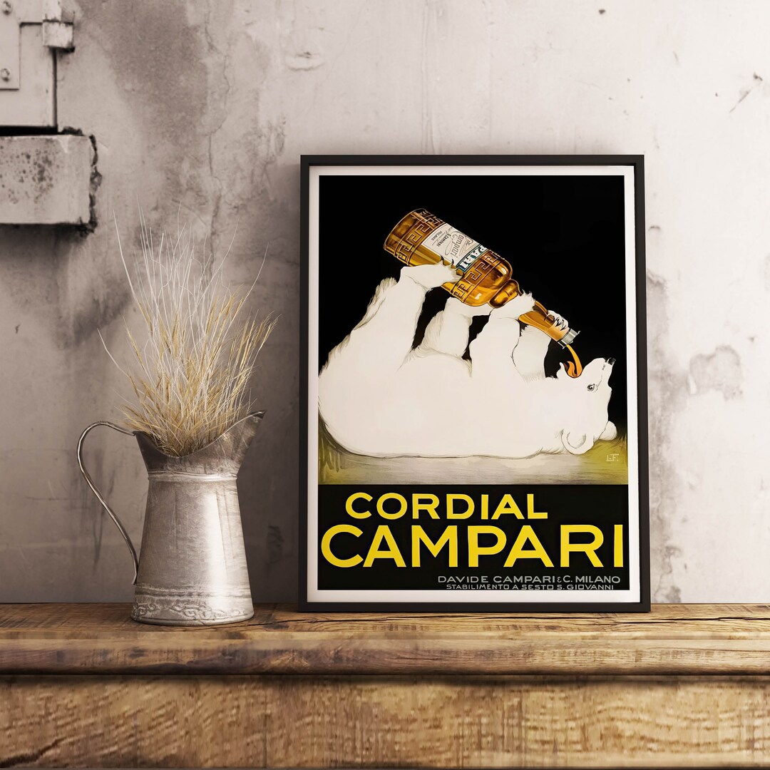 Campari Bar Cart Canvas Print: Vintage Alcohol Poster Art - Etsy