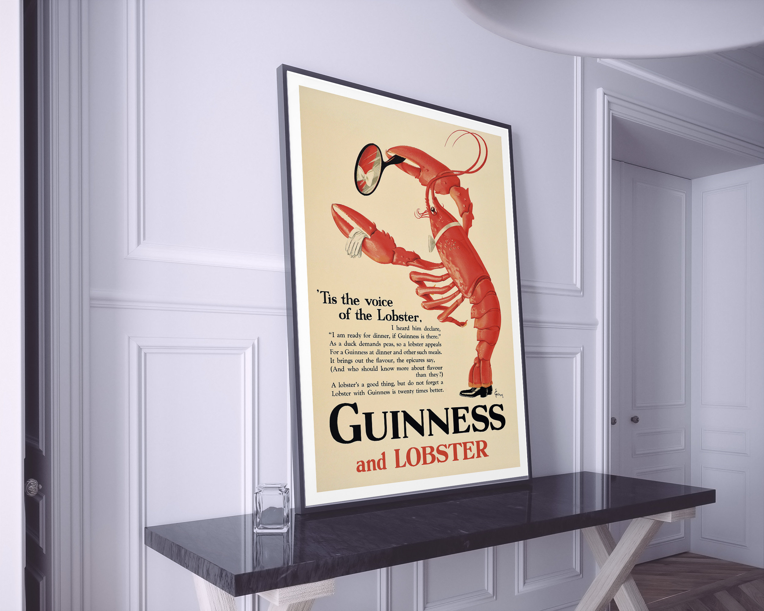 Guinness Digital Poster Guinness Lobster Download Vintage Canvas Retro ...