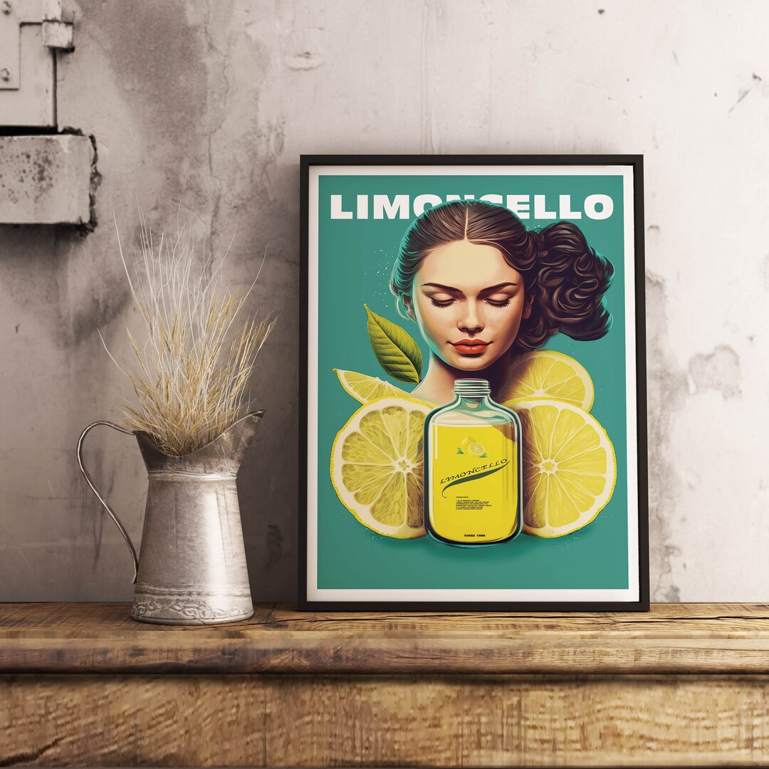 Limoncello Vintage Poster: Food & Drink Canvas Print - Etsy