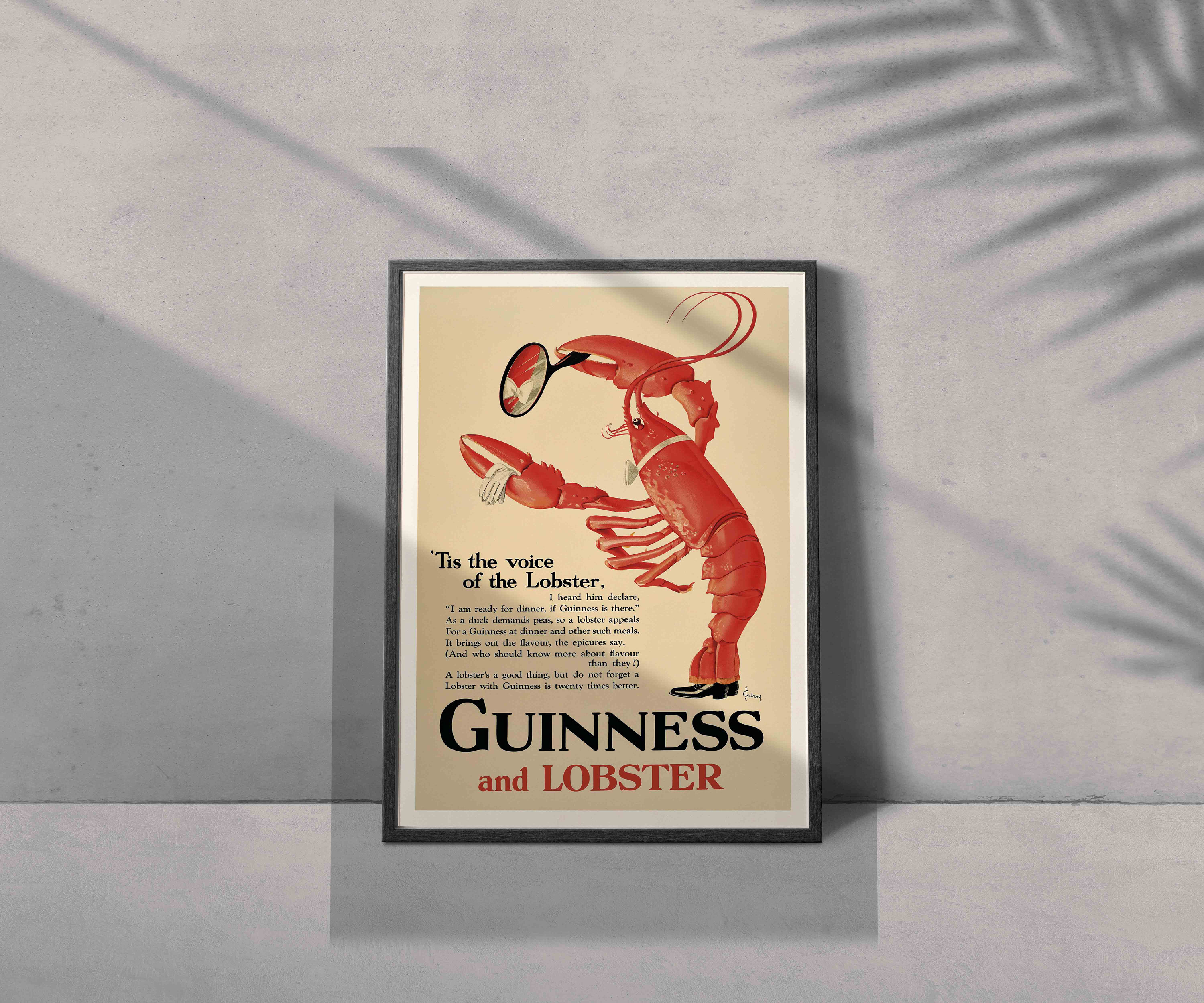 Guinness Digital Poster Guinness Lobster Download Vintage Canvas Retro ...
