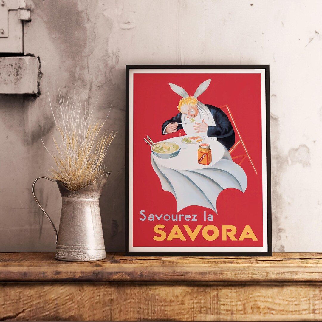 Vintage Italian Savora Food & Drink Poster: Retro Bar Decor Print for ...