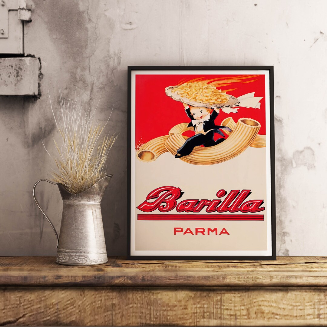 Barilla Macaroni Vintage Italy Pasta Print - Kitchen Decor - Cooking ...