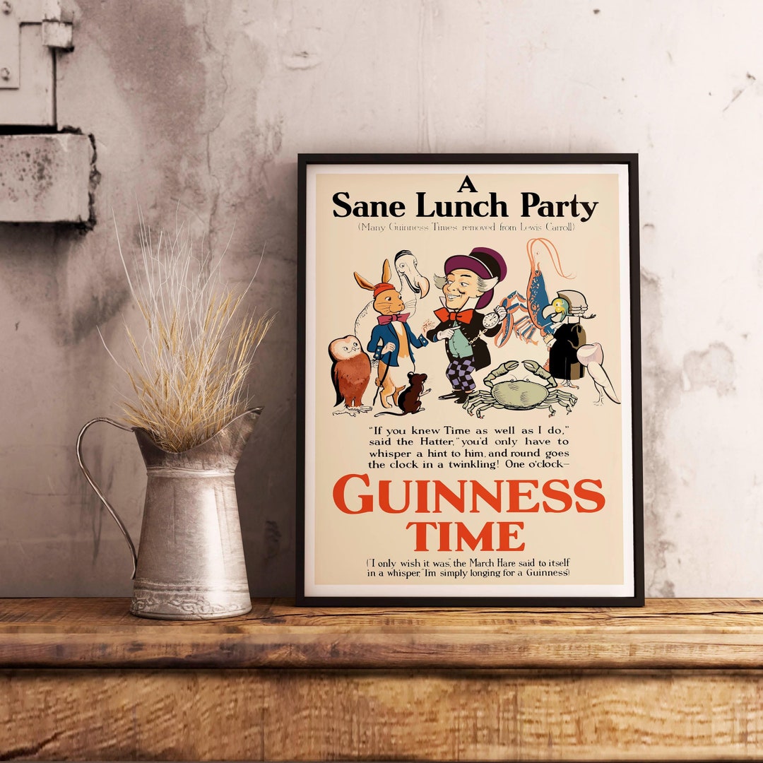 Guinness Time Digital Poster - Sane Lunch Party Download - Vintage ...