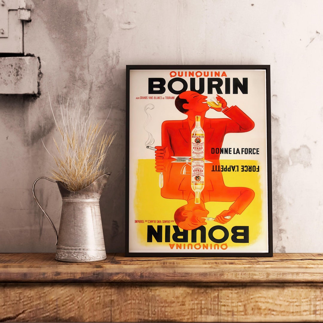 Bourin Quinquina DIGITAL Vintage Poster Print - Bar Decor - Food&drink ...