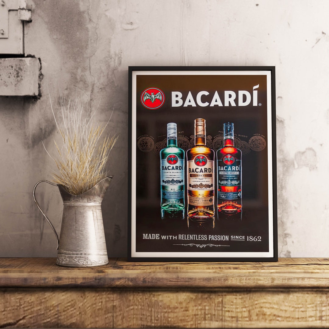 Vintage Bacardi Poster: Food & Drink Canvas Print - Etsy