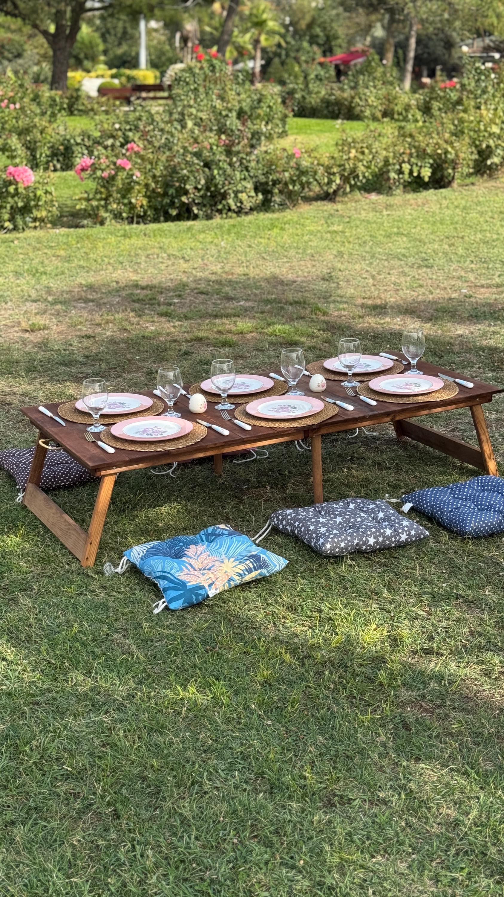 Handmade Wooden Folding Table – Portable Picnic Table – Boho Camp Table ...
