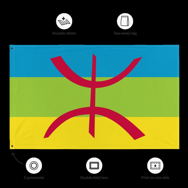 Amazigh Kabyle Flag/flag Berber Amazigh North Africa Flag - Etsy UK