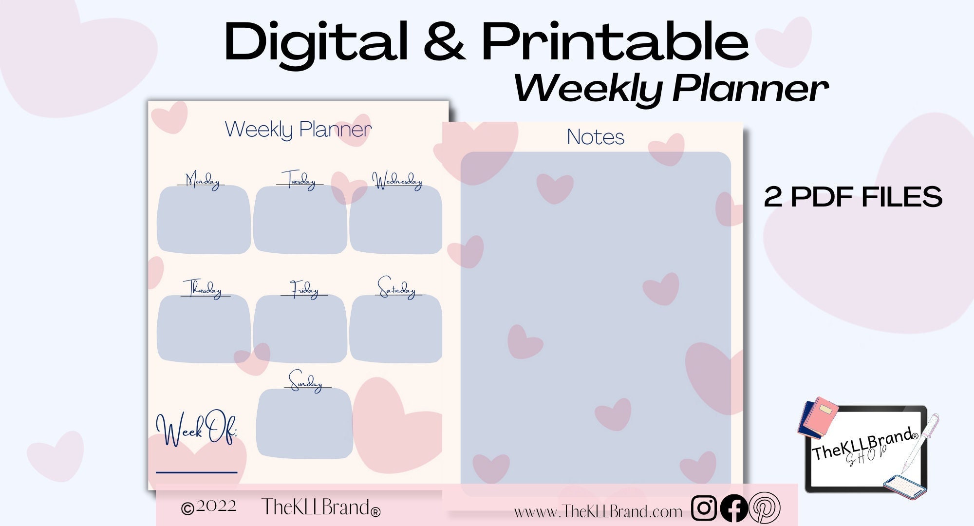 Printable Weekly Planner Sheet | Digital Weekly Planner Sheet | Digital ...