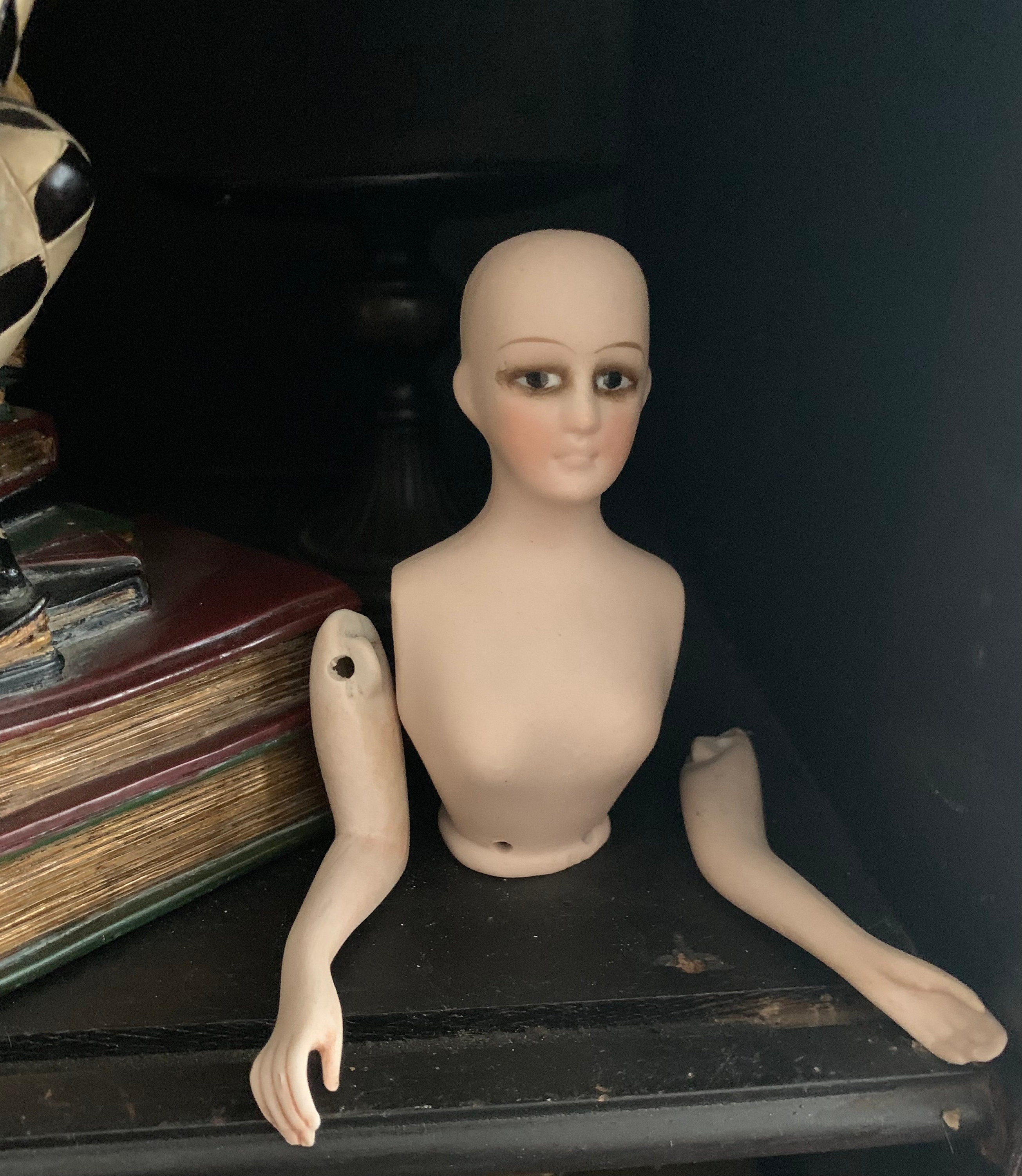 Antique Porcelain Half Doll With Full Arms - Etsy