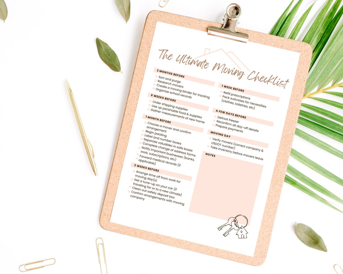 The Ultimate Moving Checklist Moving Checklist Timeline - Etsy