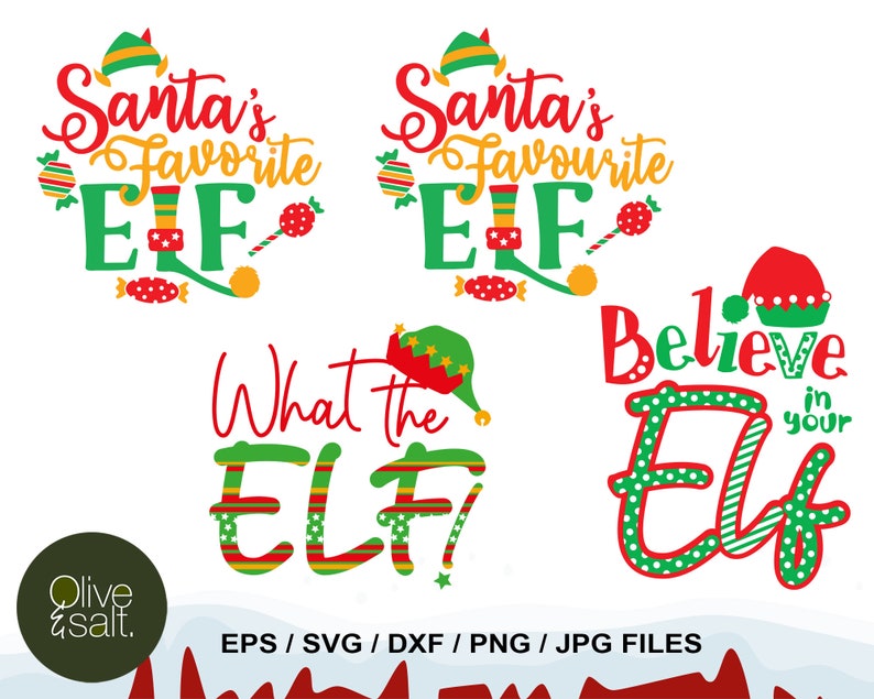Christmas Elf Svg Bundle Elf Monogram Svg Funny Elf Svg | Etsy