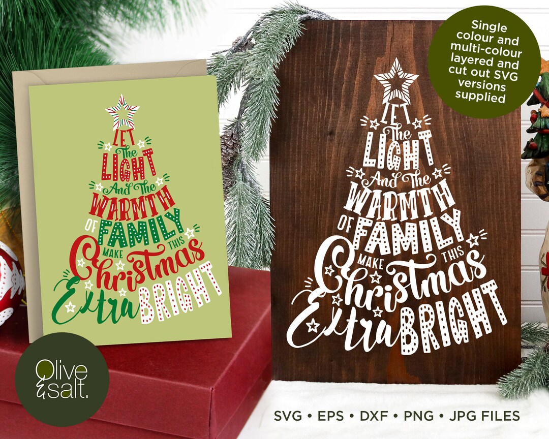 Christmas Word Art SVG, Christmas Sign Cut File, Christmas Word Tree ...