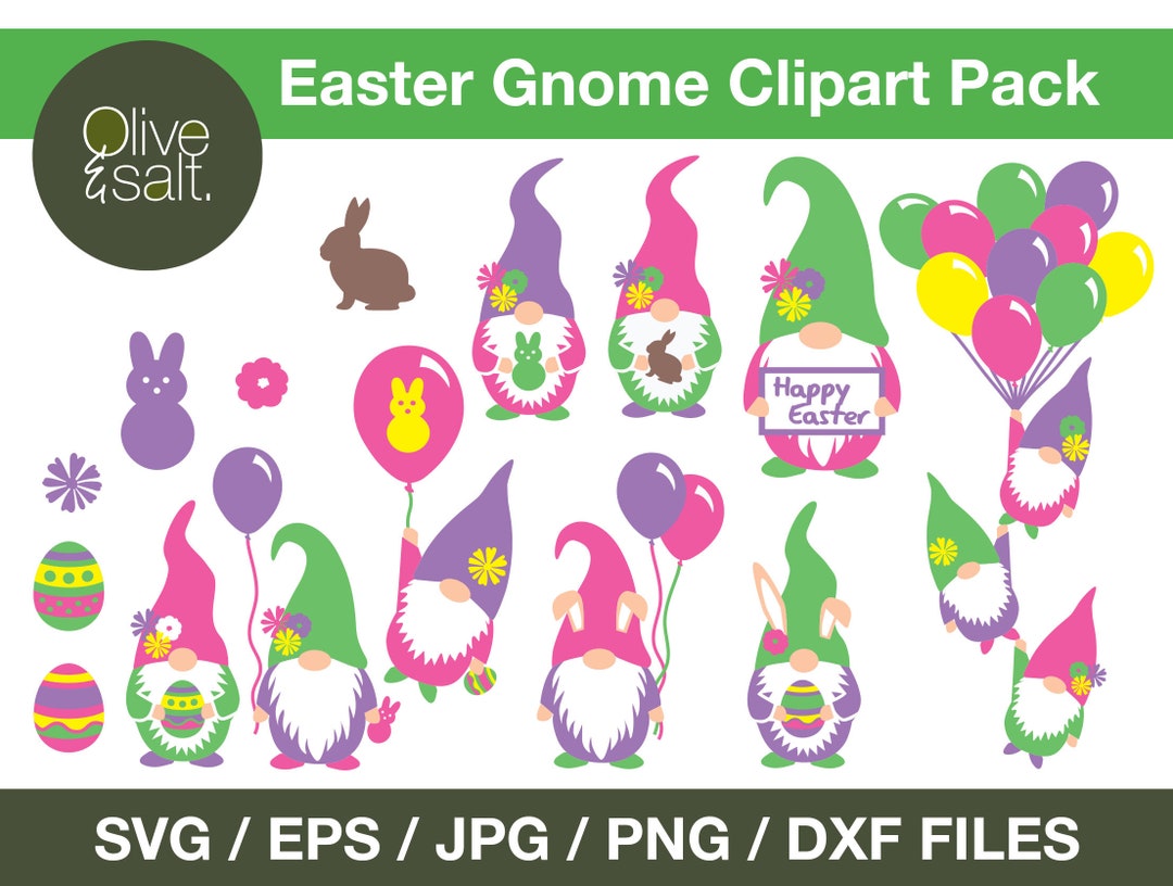 Easter SVG Bundle, Easter Gnome Bundle SVG, Easter Clipart, Happy ...