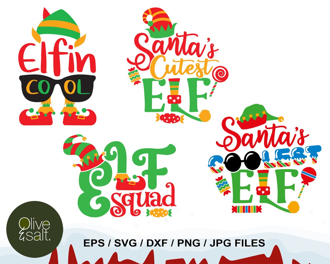 Christmas Elf Svg Bundle Elf Monogram Svg Funny Elf Svg | Etsy