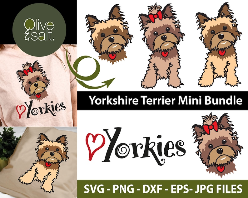 Yorkie Svg, Dog Bundle Svg, Yorkshire Terrier Clipart, Yorkie ...
