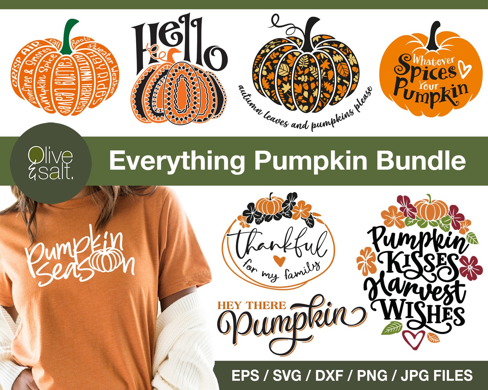 Pumpkin SVG Bundle Fall SVG Bundle October Svg Harvest SVG - Etsy