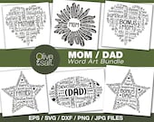 Mom Svg Bundle Dad Svg Bundle Family Svg Bundle Word Art - Etsy Canada