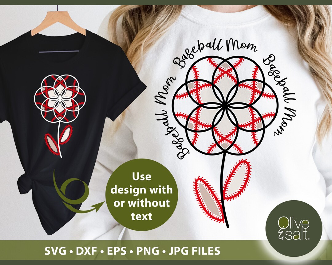 Baseball Mom SVG, Baseball Flower SVG, Baseball Mom Tshirt Cut File ...