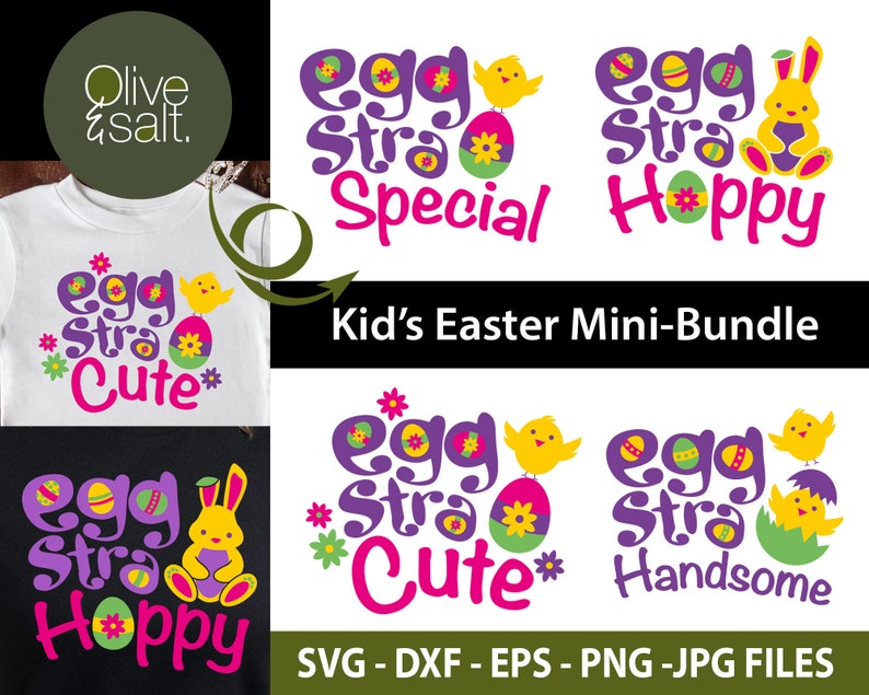 Kids Easter SVG Bundle, Eggstra Cute Svg, Easter Chick Svg, Easter Egg ...