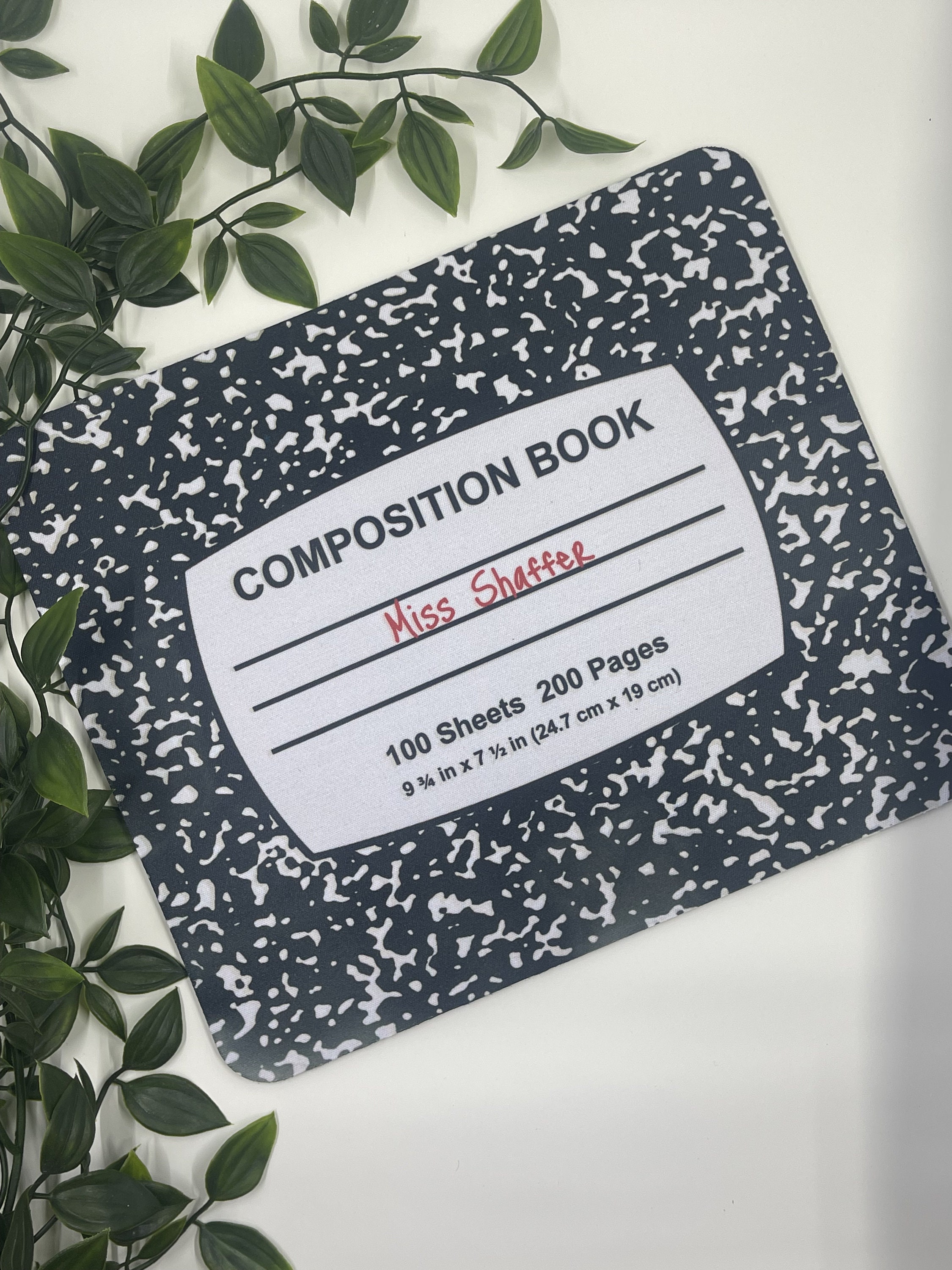 Custom Teacher Name Mousepad Sublimation Composition Print Notebook ...