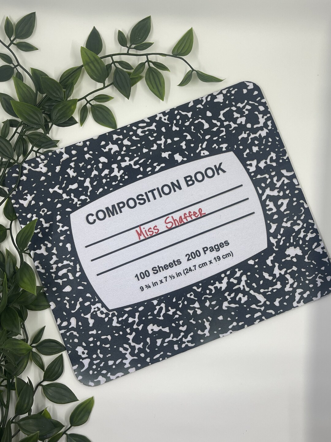 Custom Teacher Name Mousepad Sublimation Composition Print Notebook ...