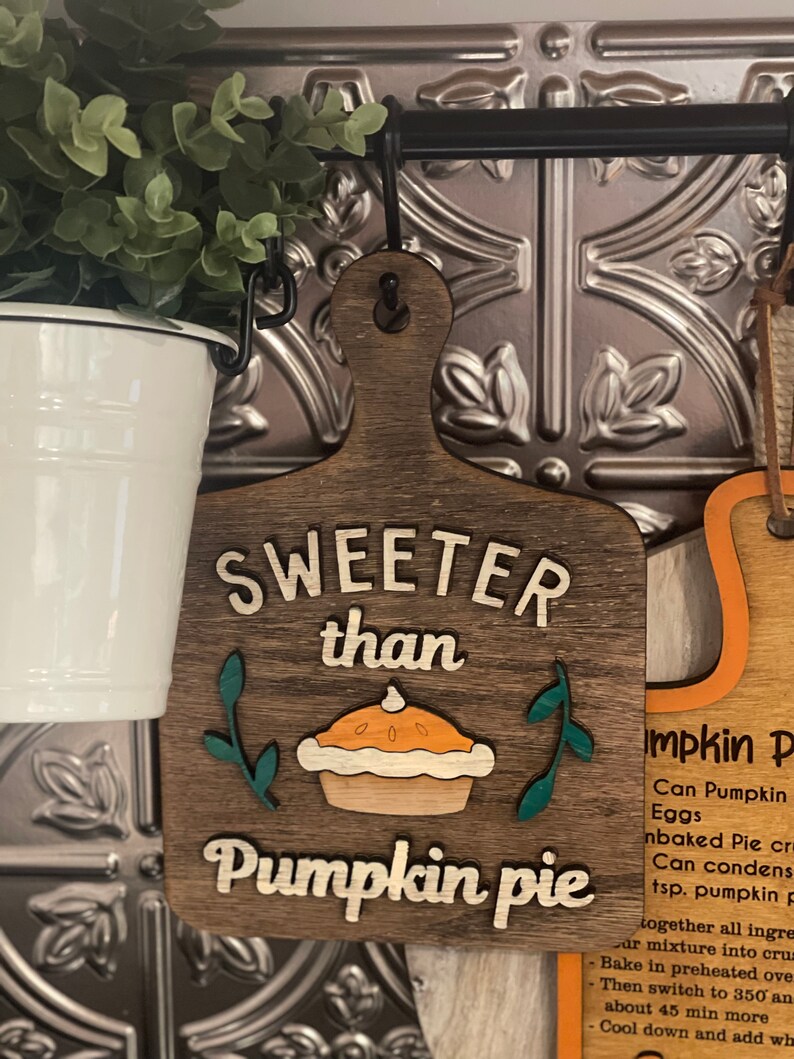Sweeter Than Pumpkin Pie Decorative Cutting Board Hand Painted Laser ...