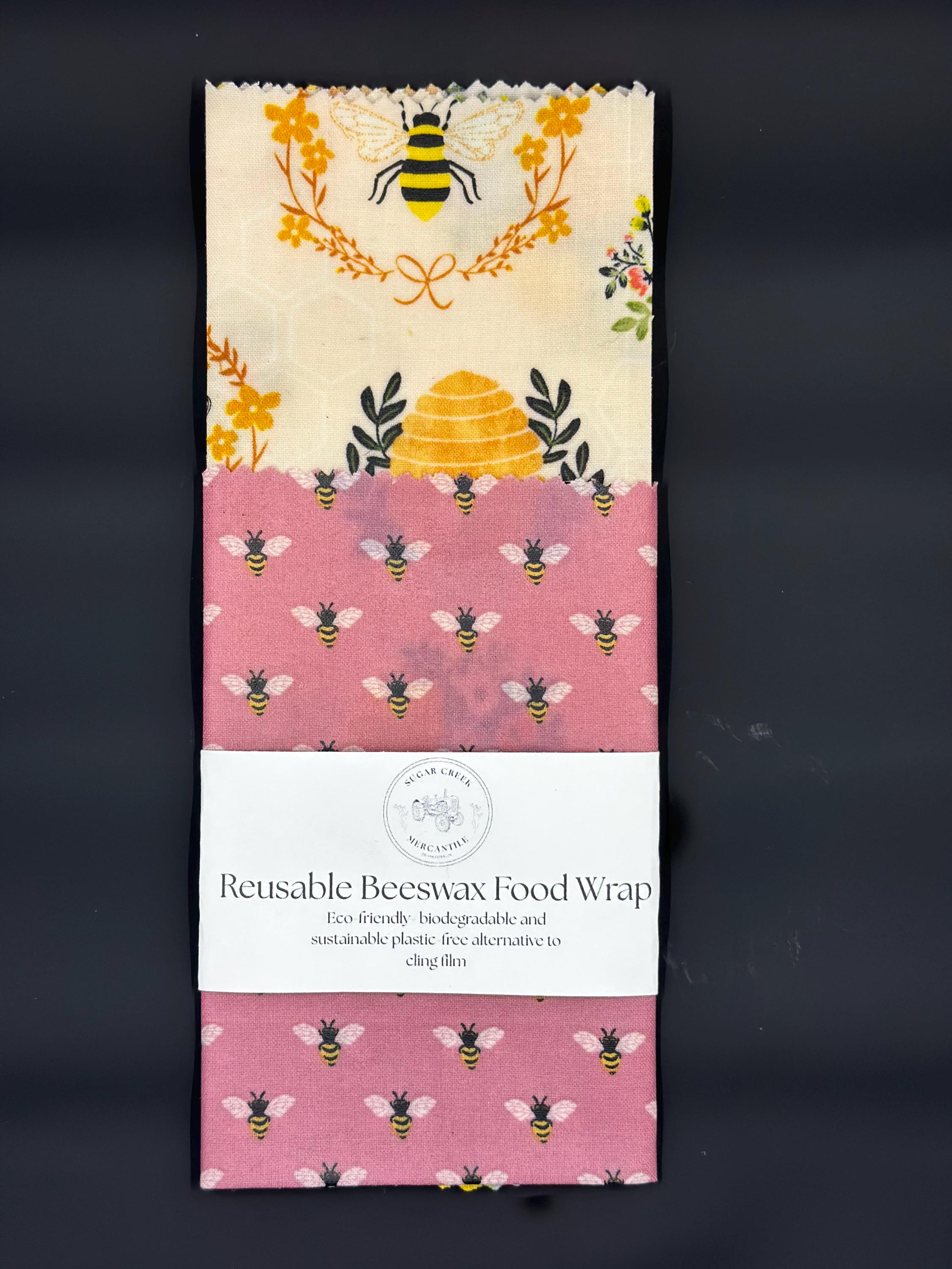 Homemade Natural Reusable Beeswax Wraps – Set of 2 (small and Medium ...
