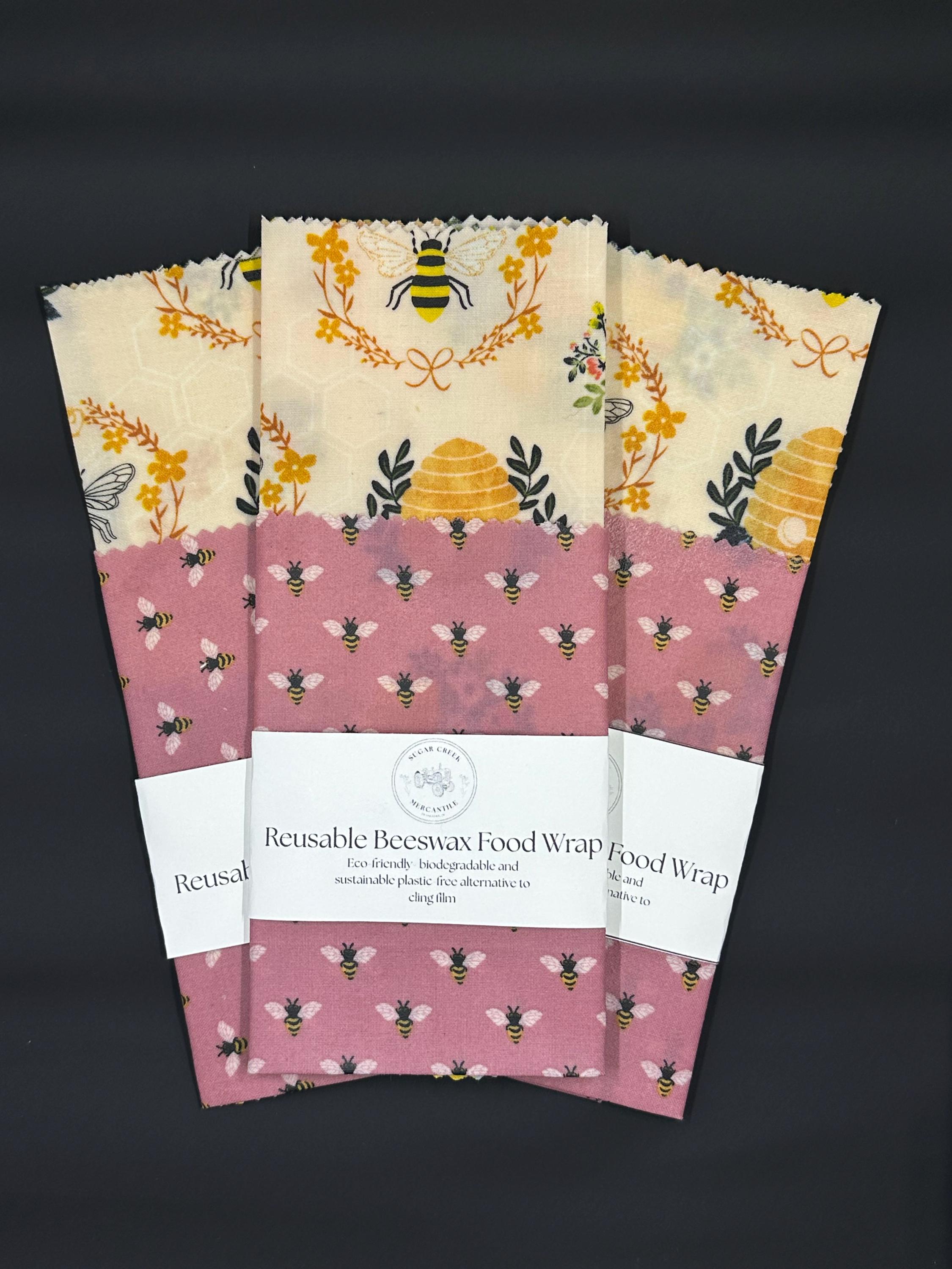 Homemade Natural Reusable Beeswax Wraps – Set of 2 (small and Medium ...
