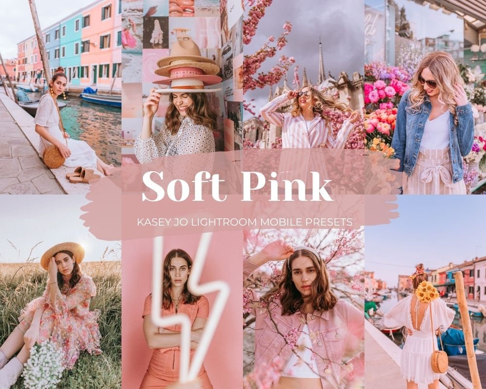 5 Soft Pink Mobile Lightroom Presets Dreamy Pastel Photo | Etsy