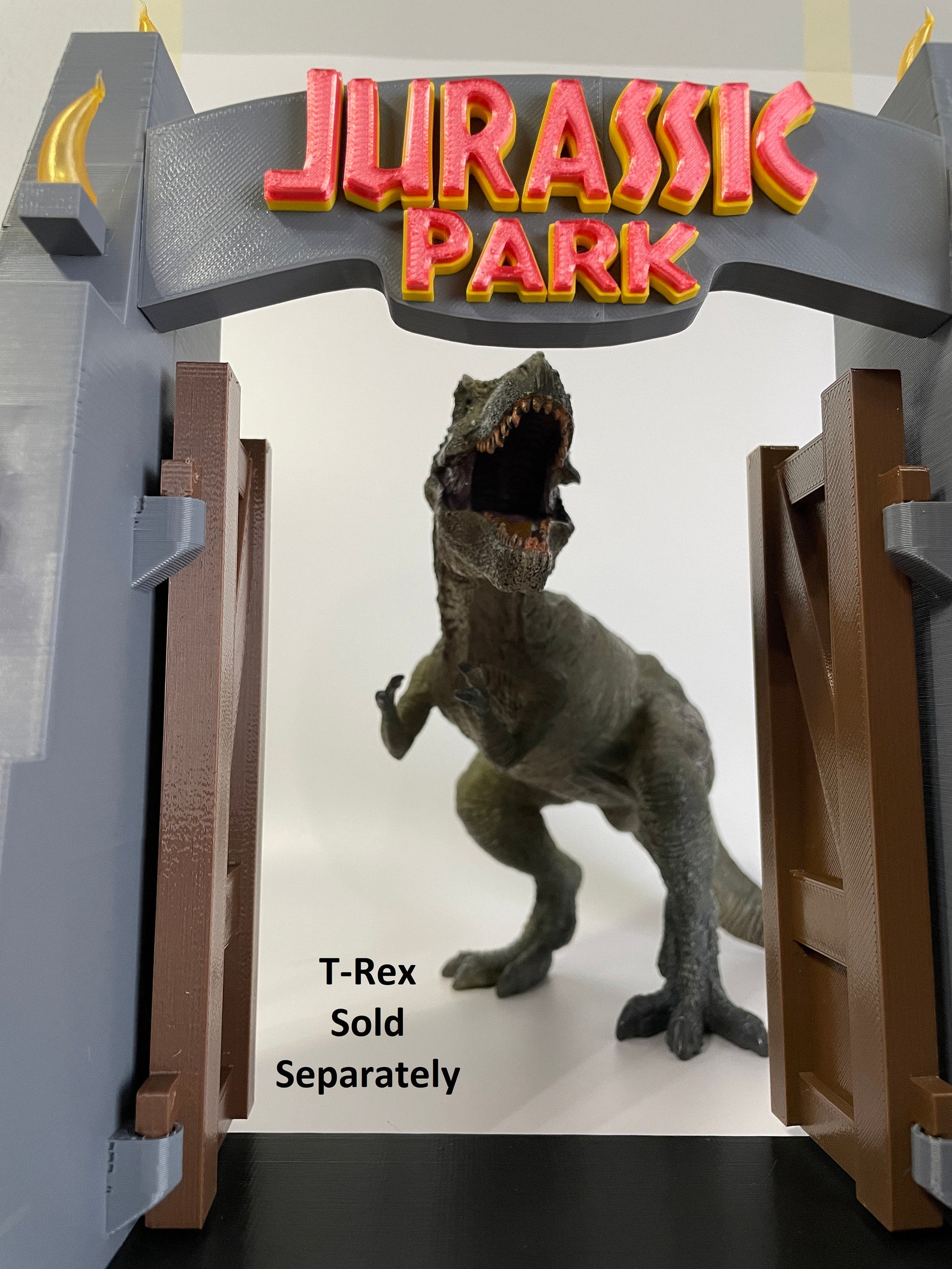 Jurassic Park Entrance Gate With Flickering Flames and Full - Etsy